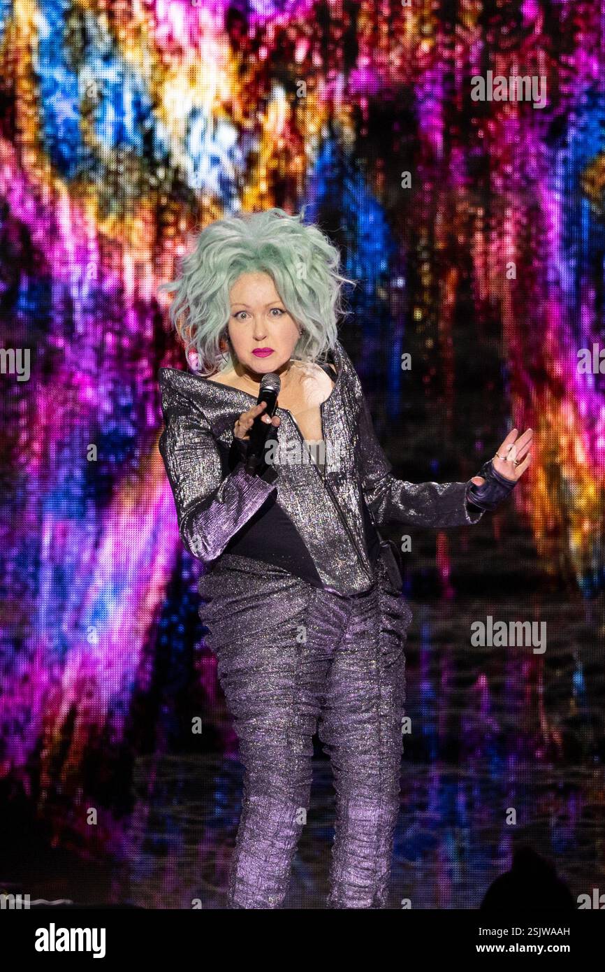 London, UK. Tuesday February 11, 2025. Cyndi Lauper performs at The O2 ...