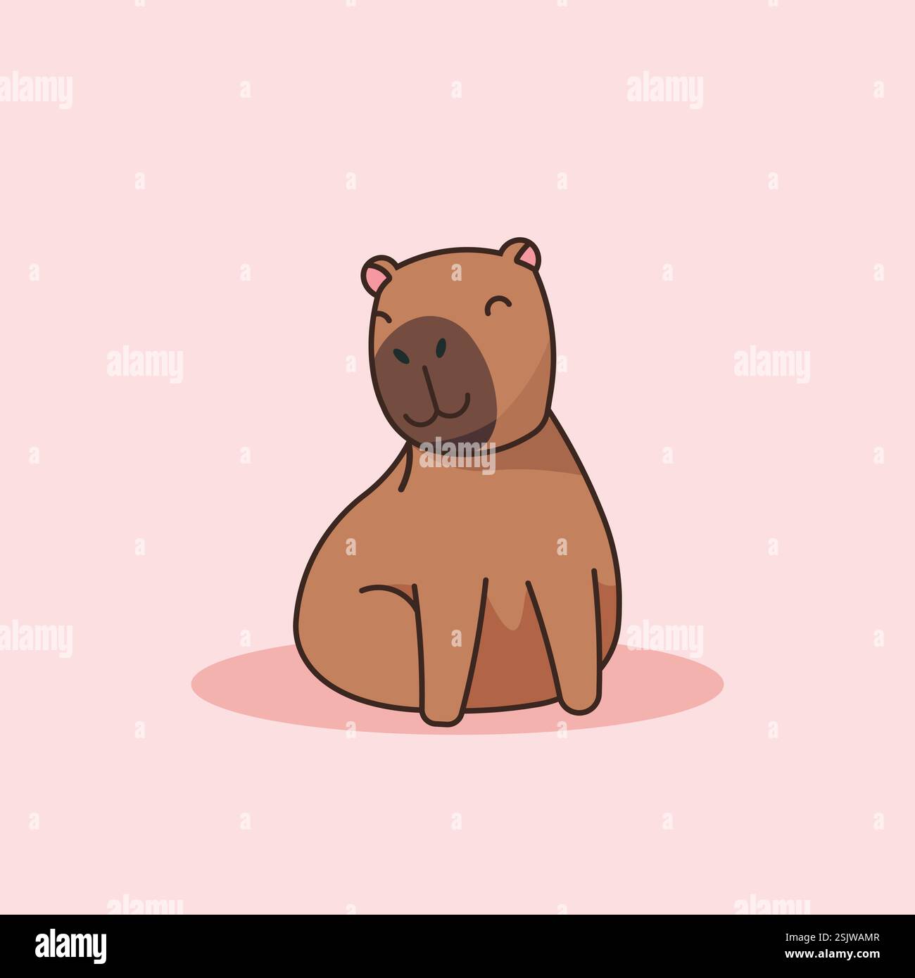 Vector illustration of cute capybara cartoon Stock Vector Image & Art - Alamy