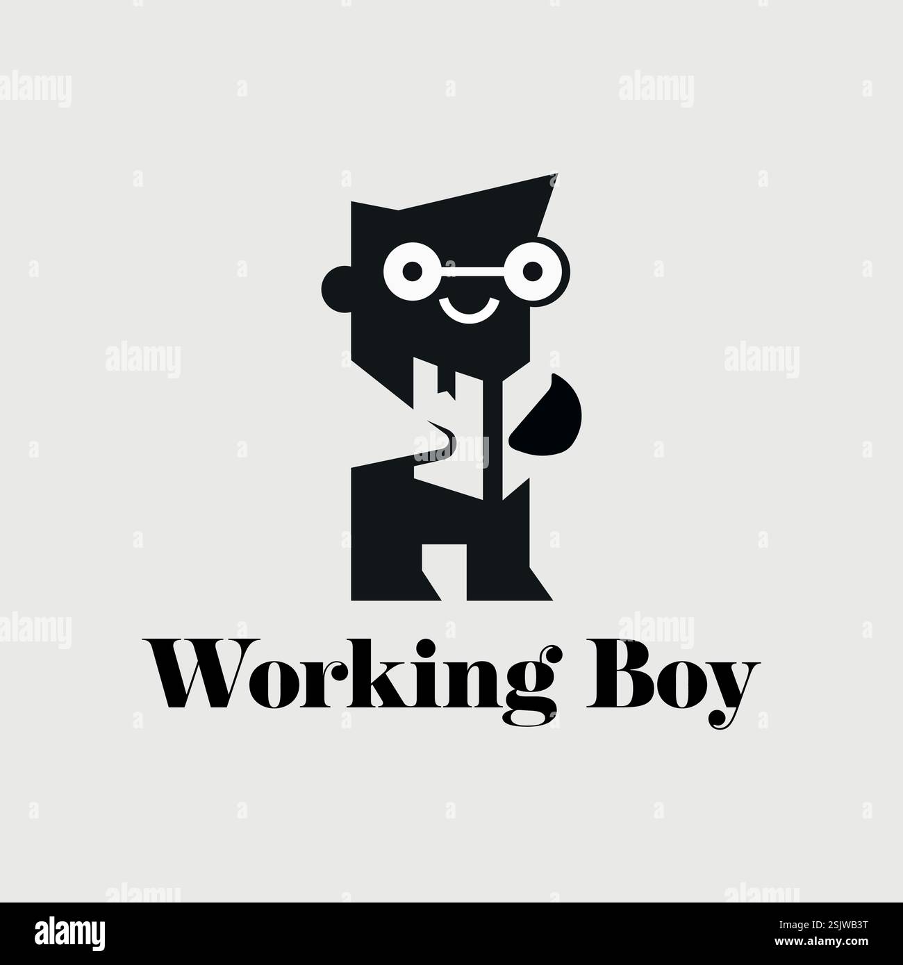 Vector illustration of cute working boy Stock Vector Image & Art - Alamy