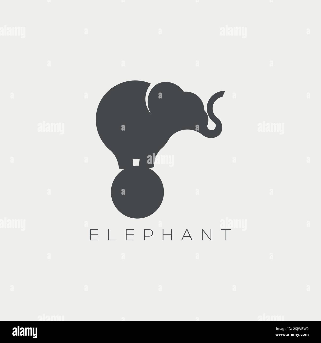 Elephant heart illustration vector Stock Vector Images - Alamy