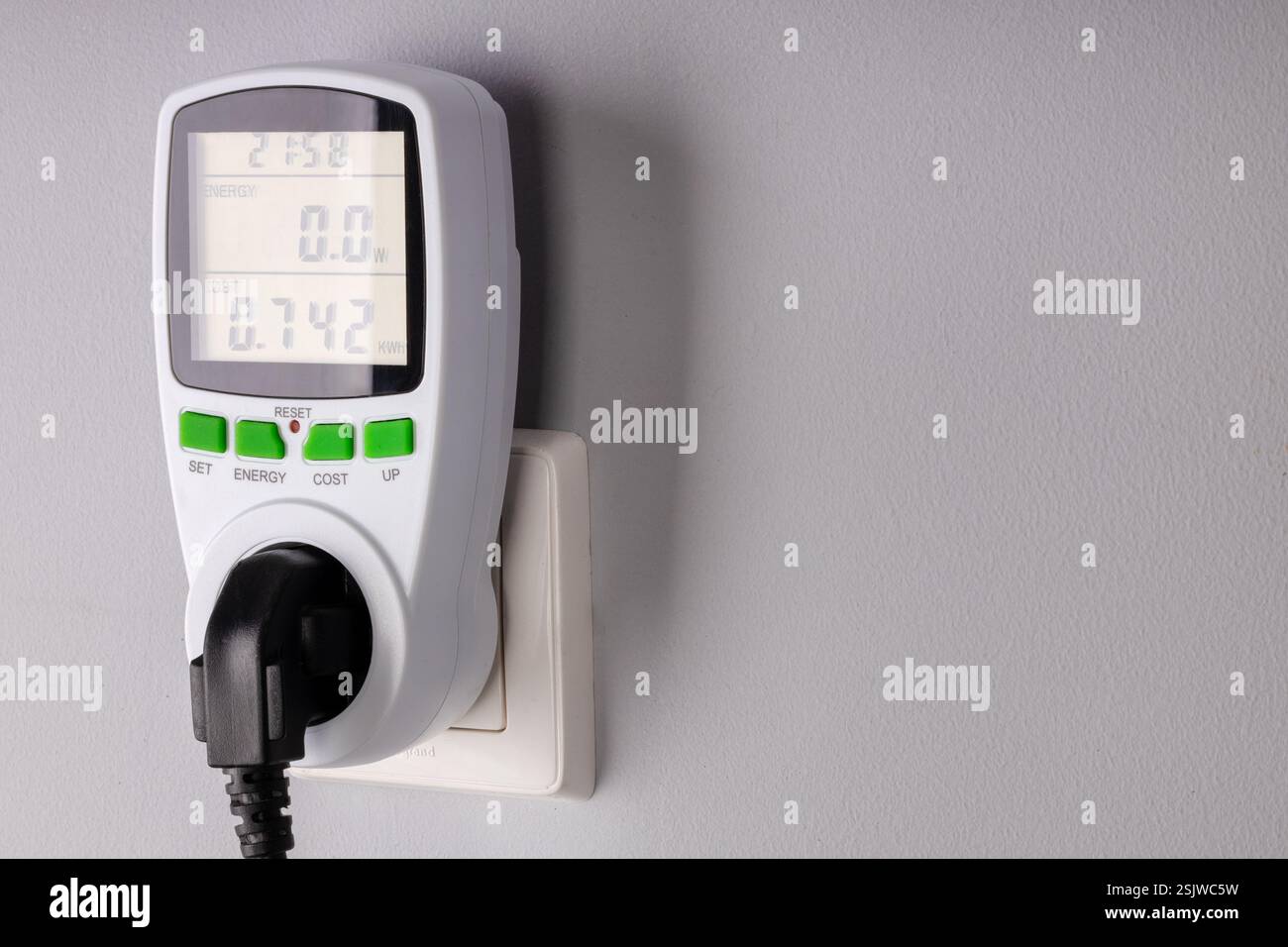 Digital Energy Meter Showing Zero Power Consumption Stock Photo - Alamy