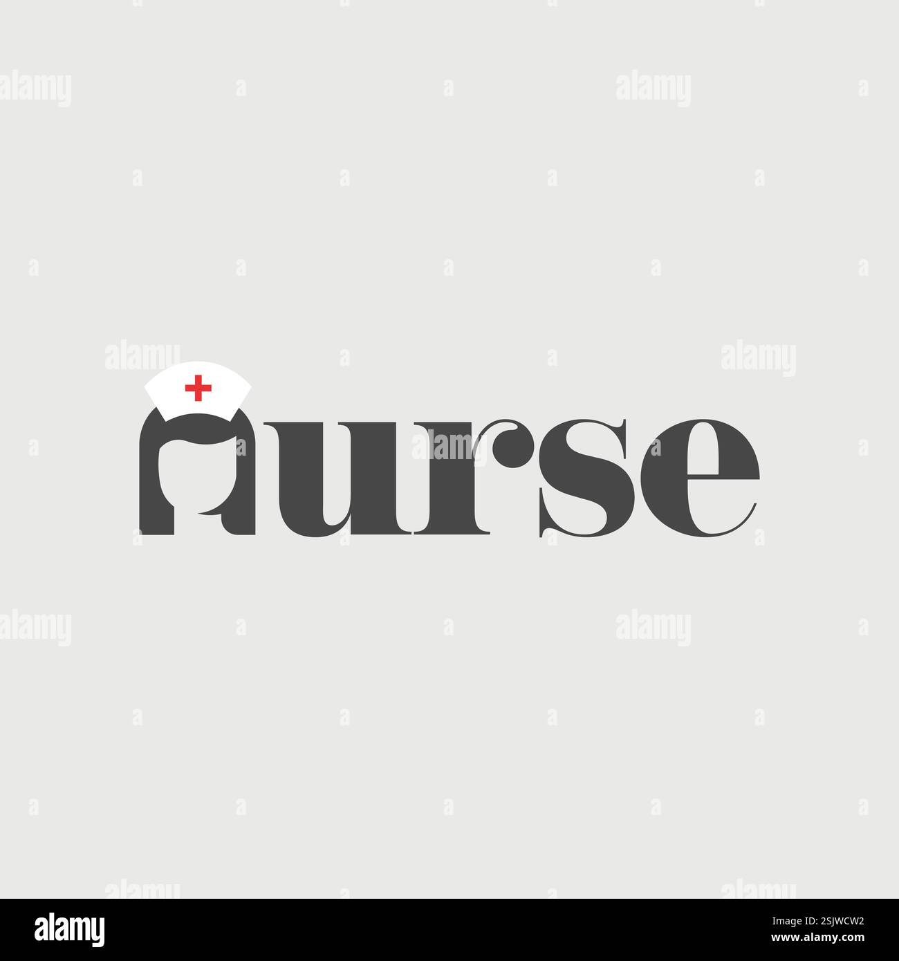 Vector nurse text logo design Stock Vector Image & Art - Alamy
