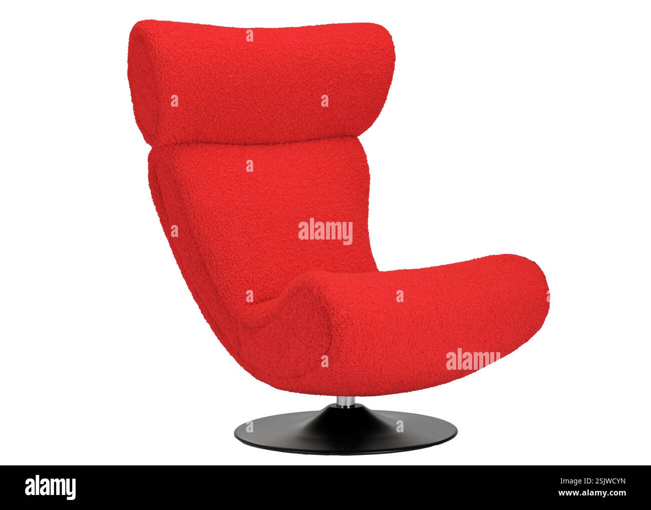 Modern Red Lounge Chair with Black Base Stock Photo - Alamy