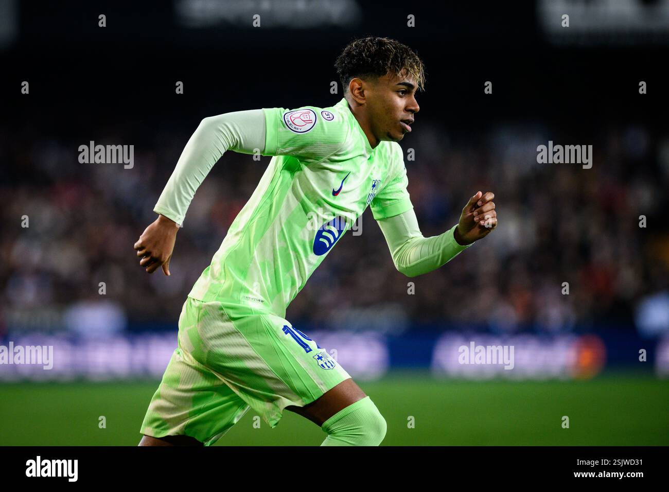 Spanish national team and FC Barcelona player Lamine Yamal running ...