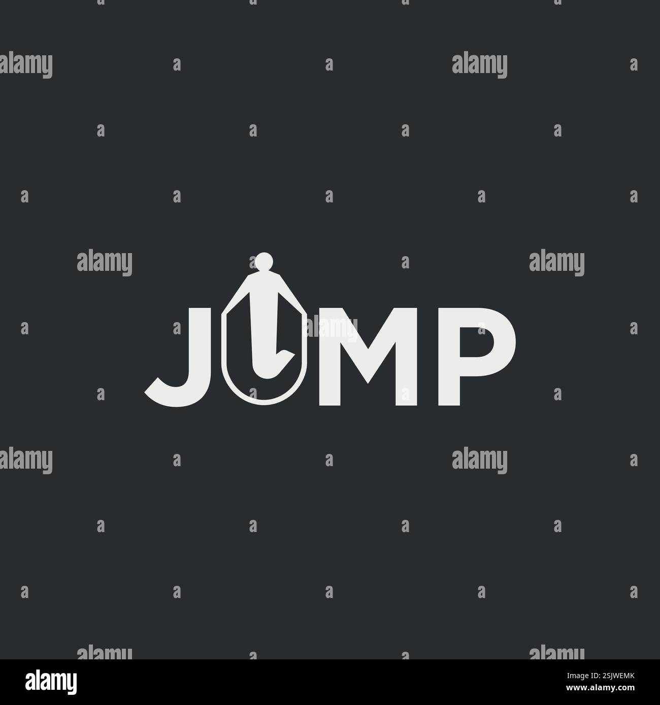 Vector jump text logo design Stock Vector Image & Art - Alamy