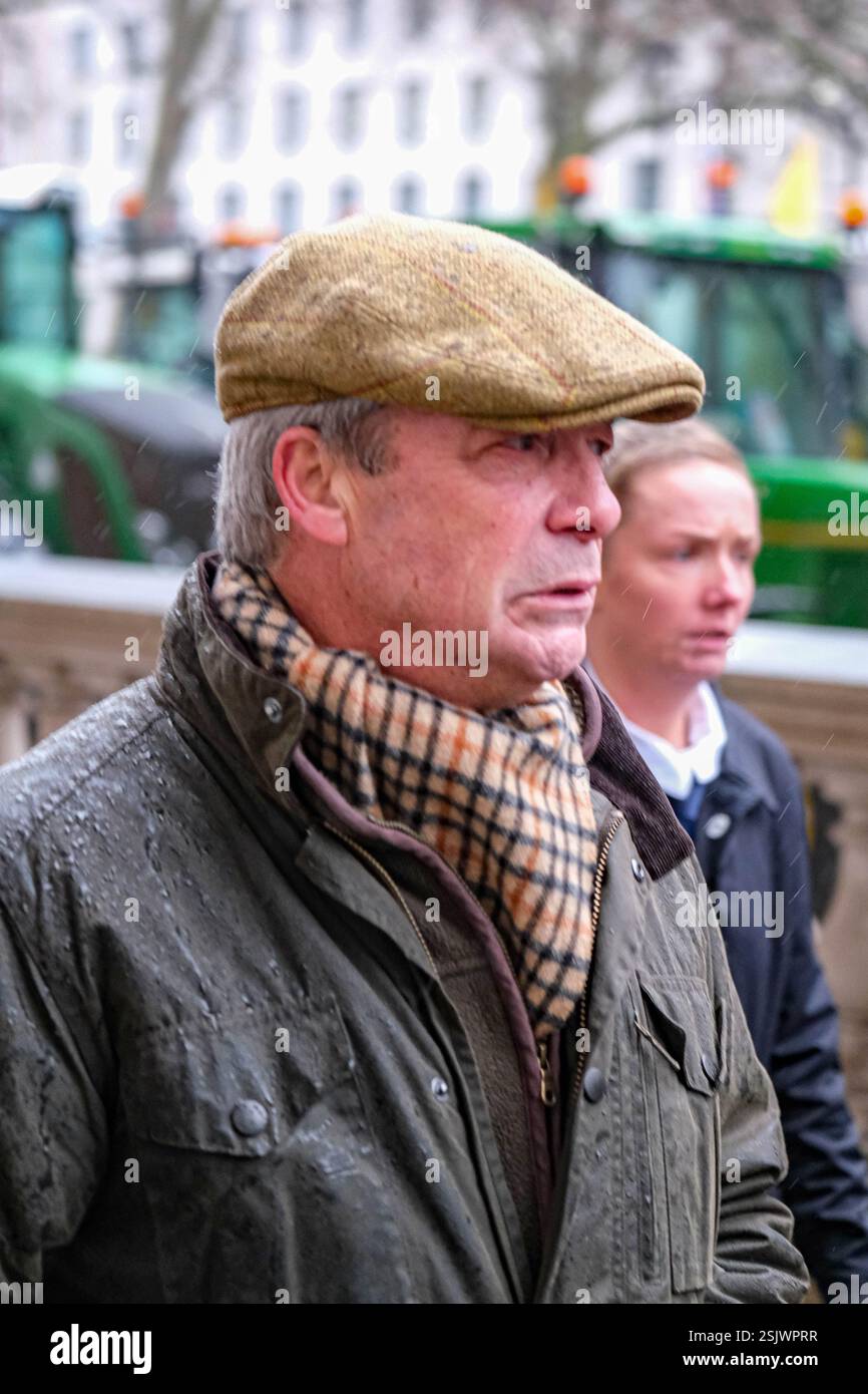 Westminster, London, UK. 10th Feb 2025. Nigel Farage, MP for Clacton, heads for Parliament as ...