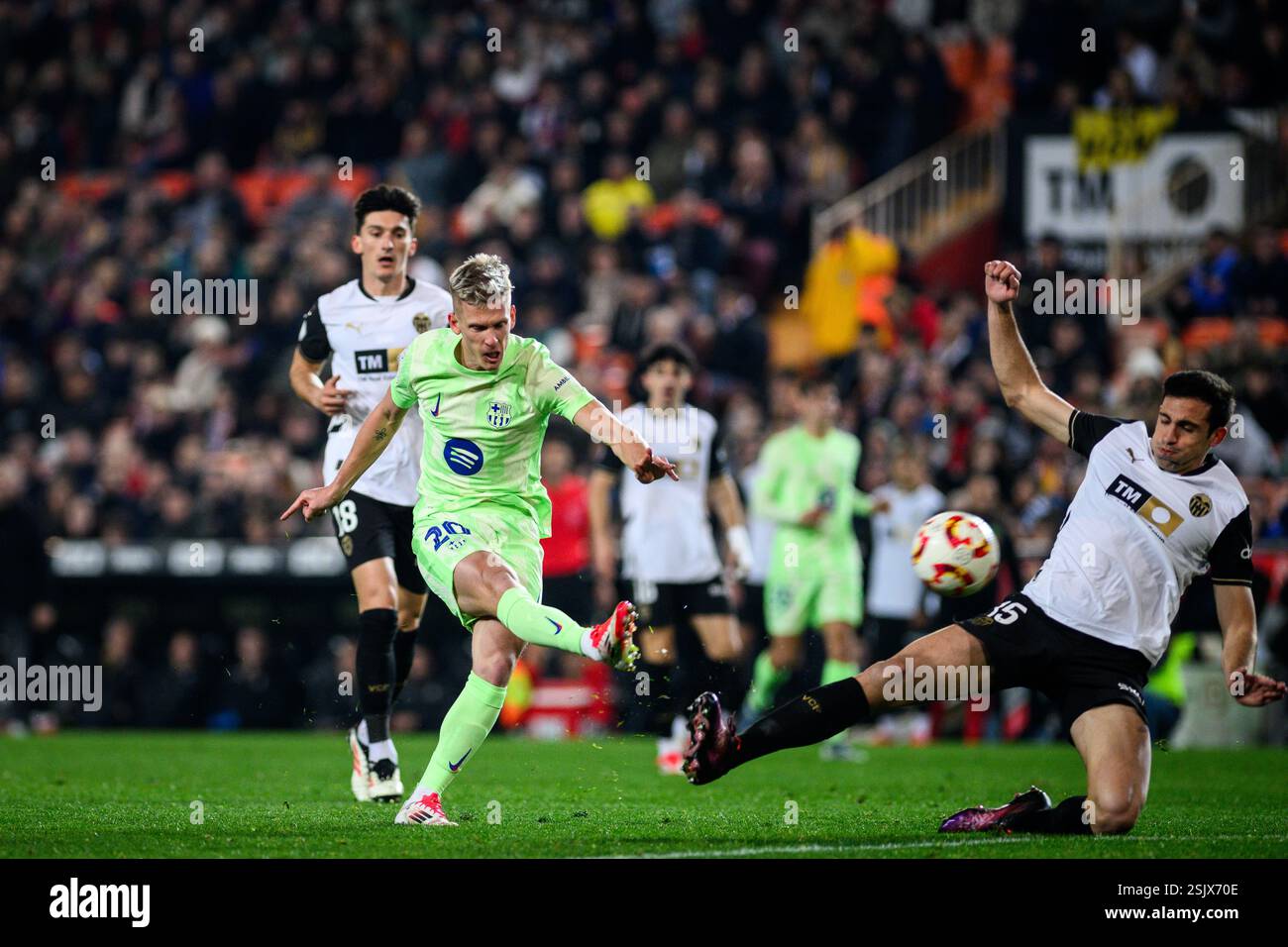 FC Barcelona's Spanish player Dani Olmo in action during a match at ...