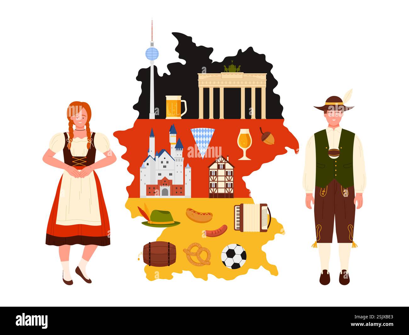 Travel to Germany, culture elements and traditional Oktoberfest food ...