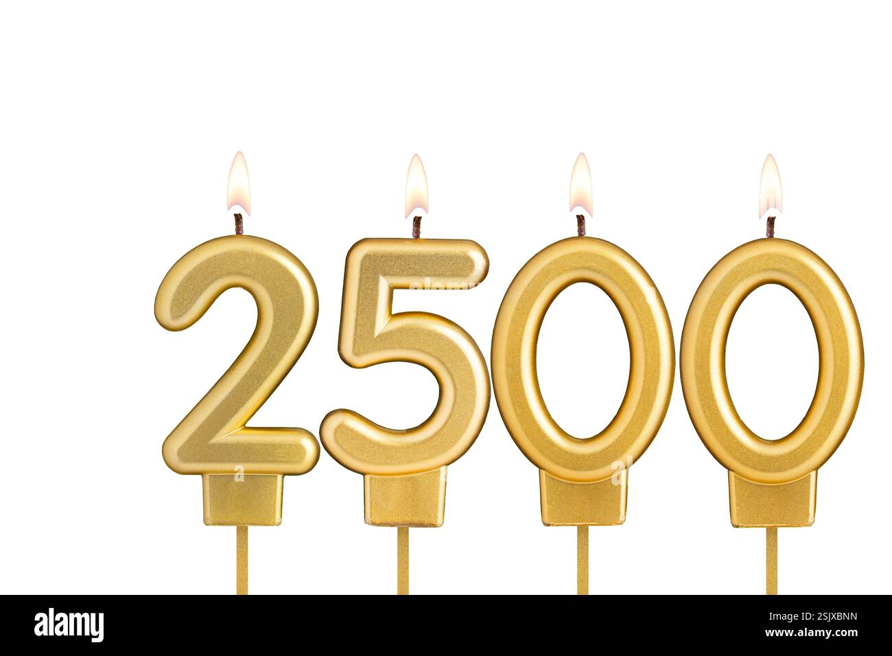 Candles forming the number 2500 - white background Stock Photo - Alamy
