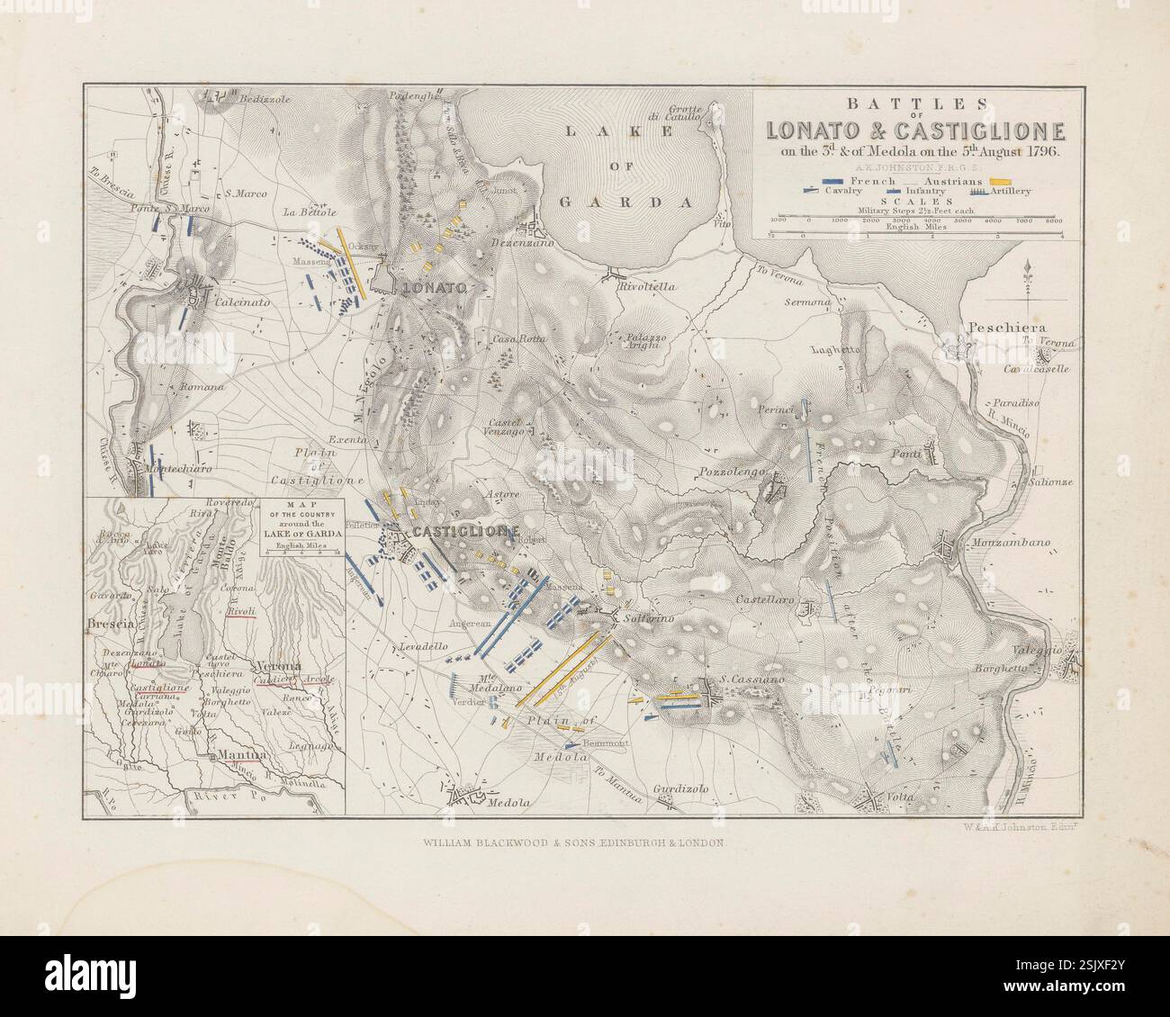 Plan of the Battles of Lonato & Castiglione, Italy, August 1796 ...