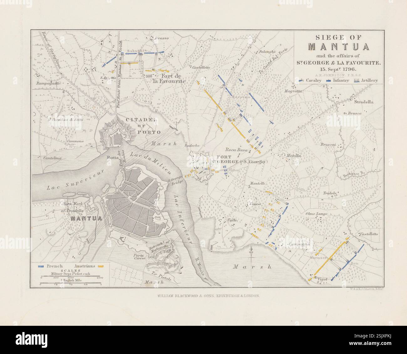 Plan of the Siege of Manua, 1796. Historic Military map by Alexander ...