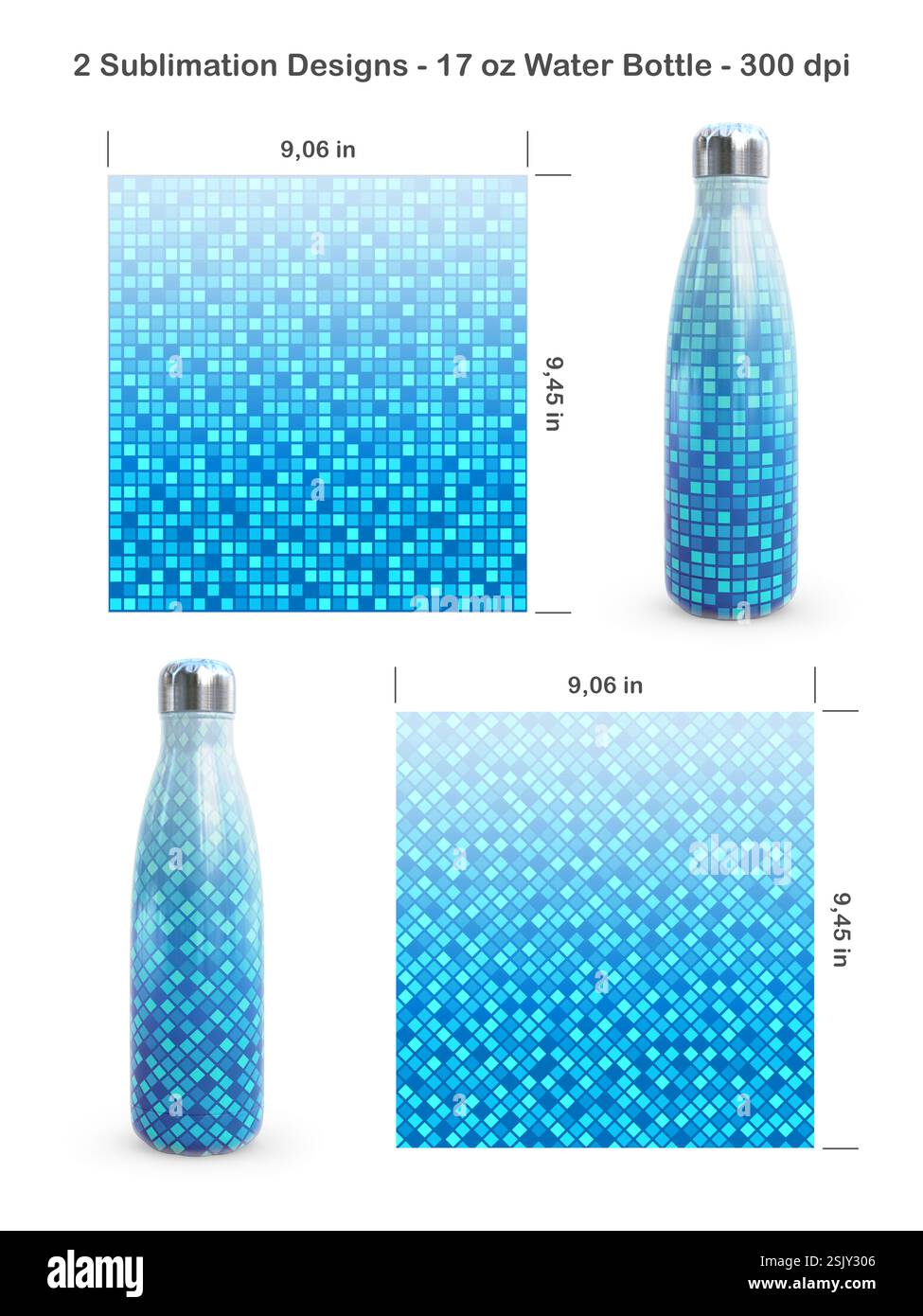 Set of 2 Mosaic ombre patterns. Seamless sublimation templates for 17 ...