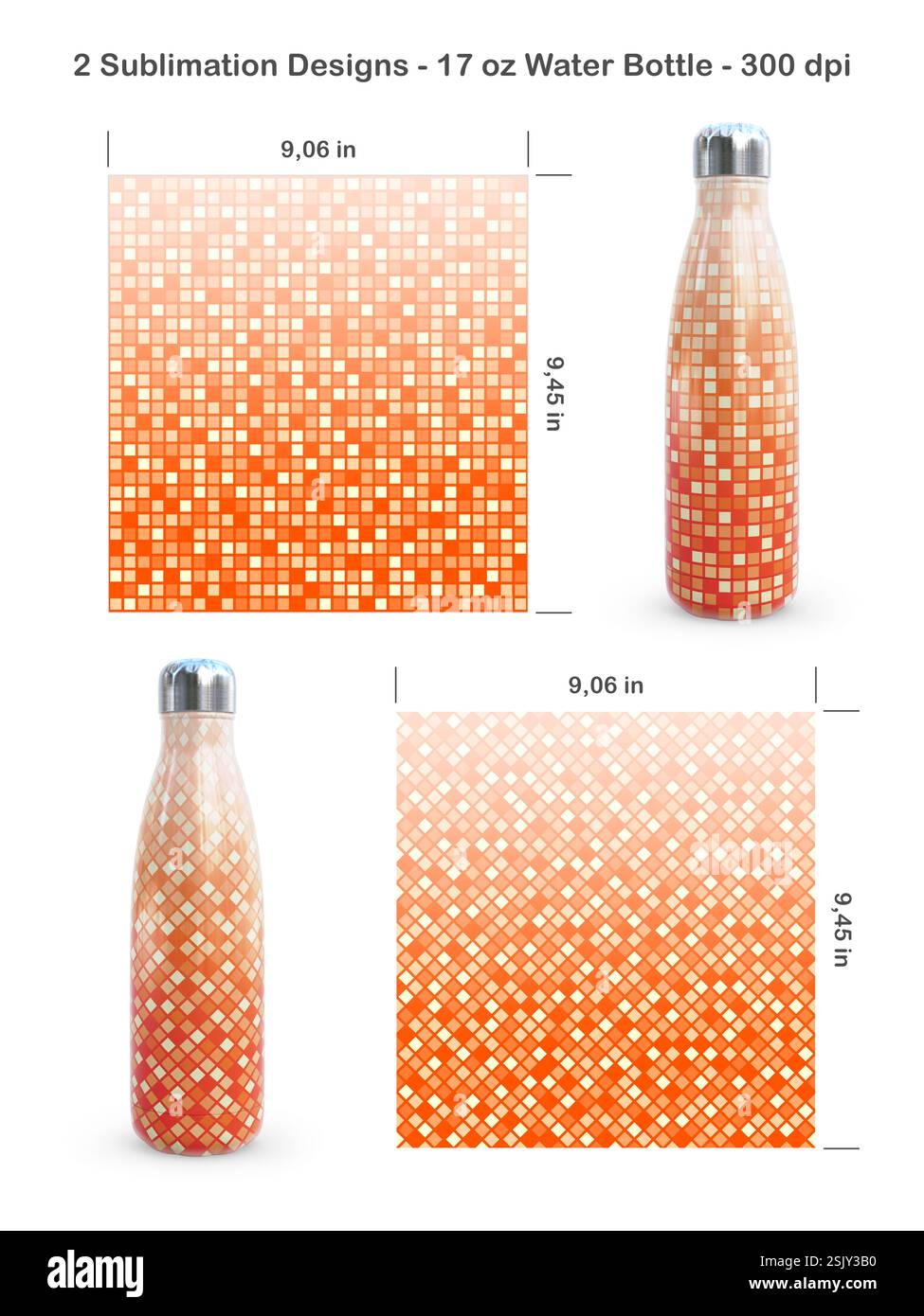 Set of 2 Mosaic ombre patterns. Seamless sublimation templates for 17 ...