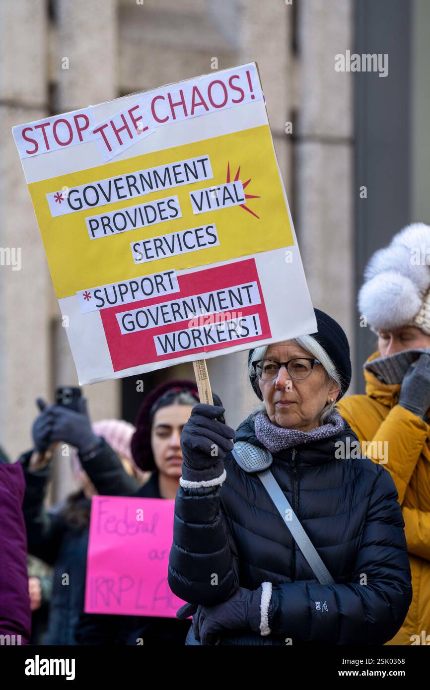 February 11, 2025, Seattle, Washington, USA: People gather for a small ...
