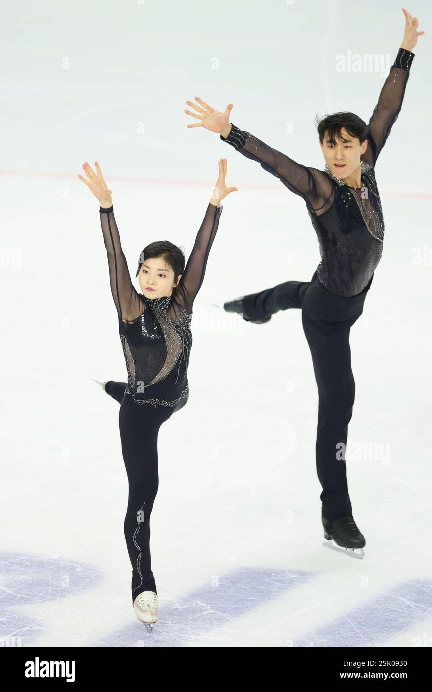 Harbin, China. 11th Feb, 2025. Ryom Tae Ok & Han Kum Chol (PRK) Figure ...