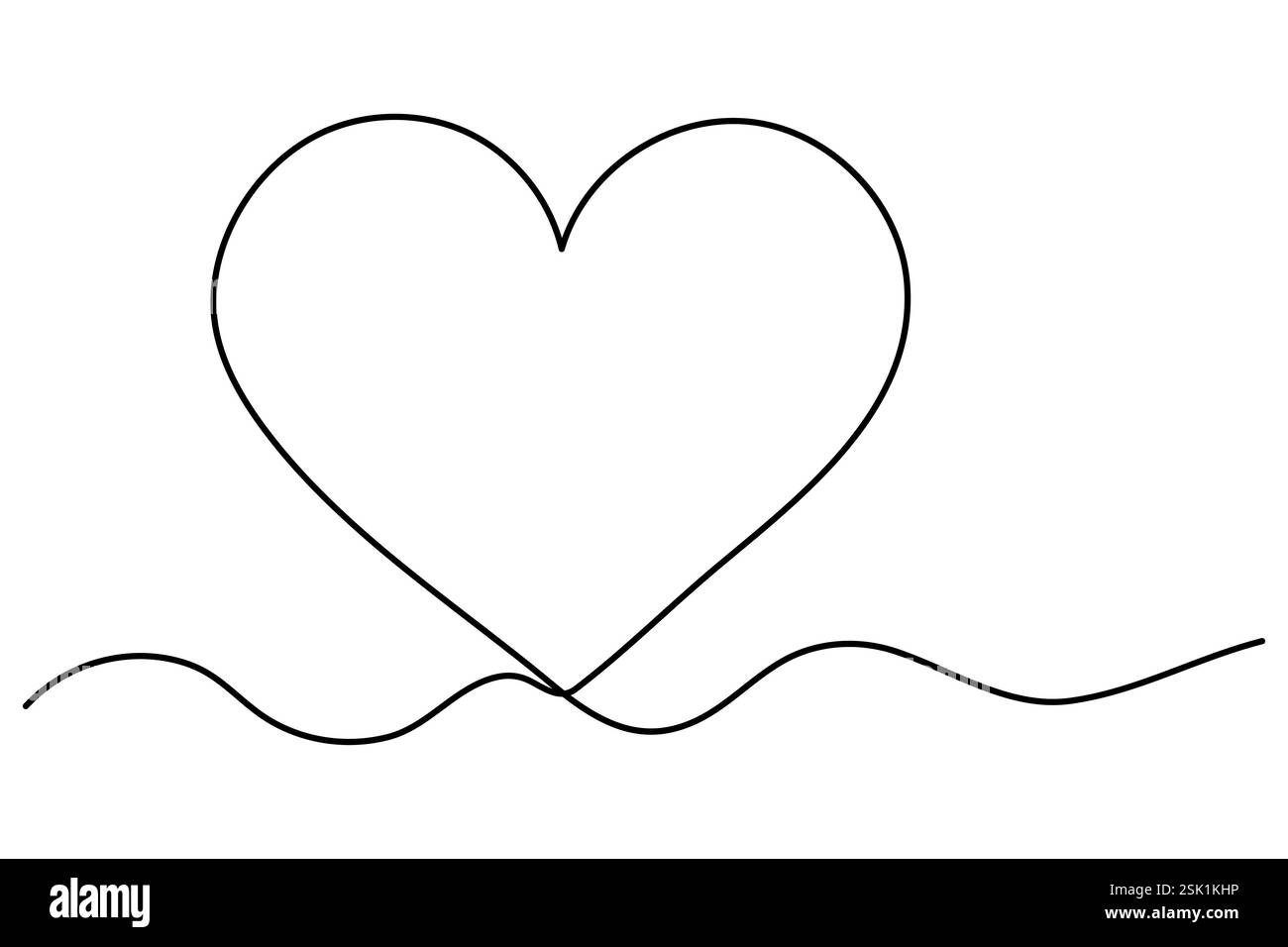 Heart continuous one line art drawing of heart hand drawn vector ...