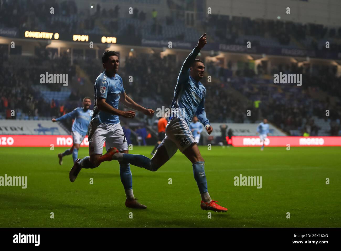 Bobby Thomas of Coventry City celebrates scoring his team’s first goal ...