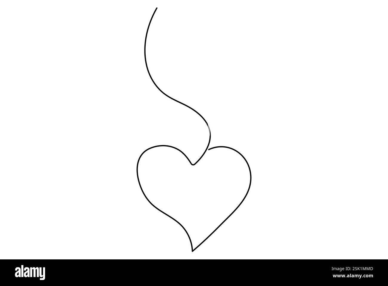 Heart continuous one line art drawing of heart hand drawn vector ...