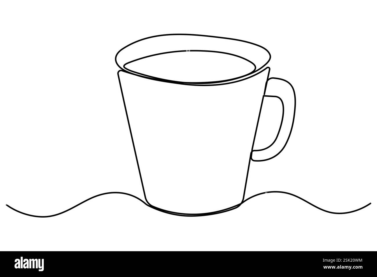 Coffee cup continuous single line drawing of tea cup design symbol ...
