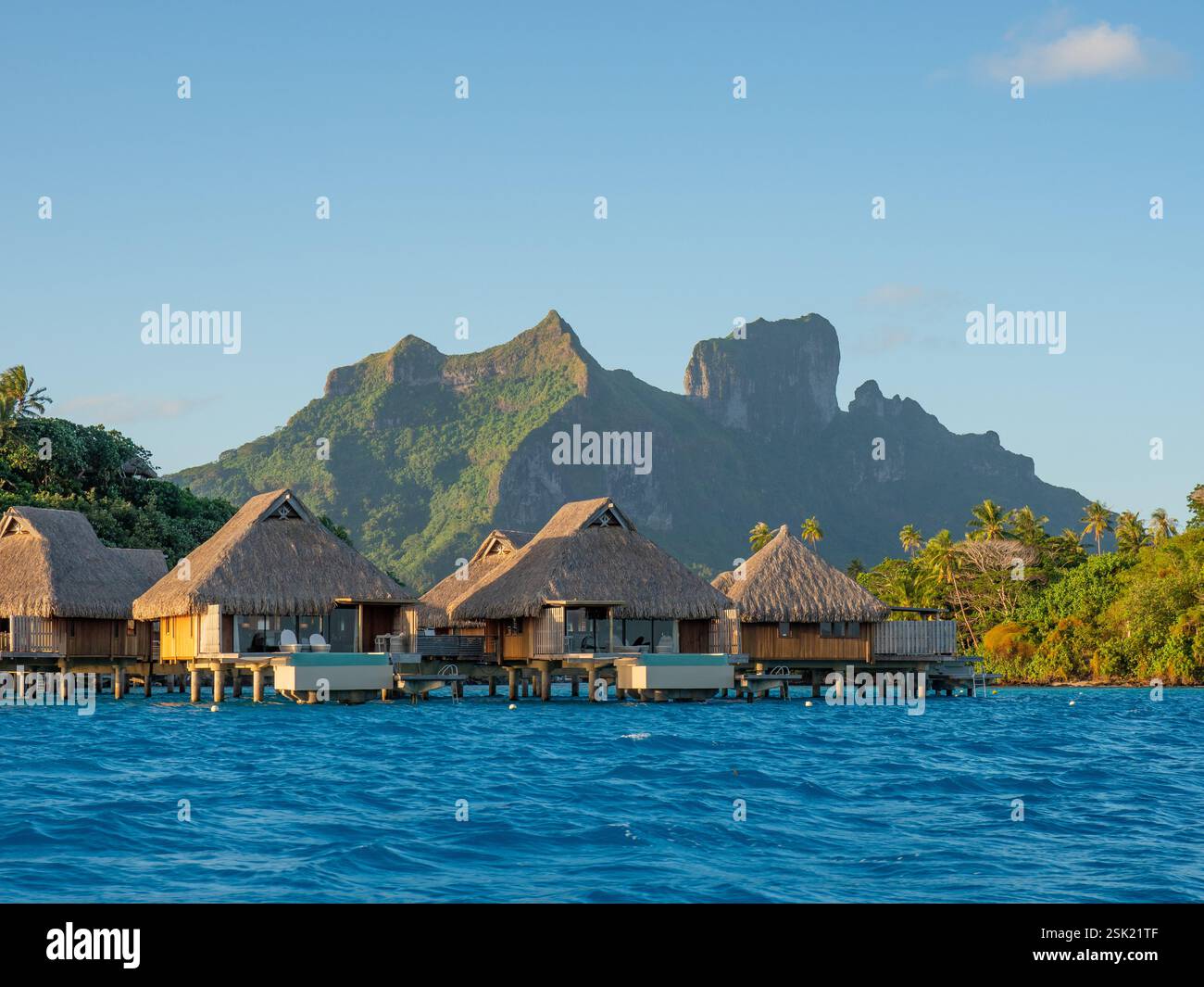 Over water bungalows in Bora Bora Stock Photo - Alamy