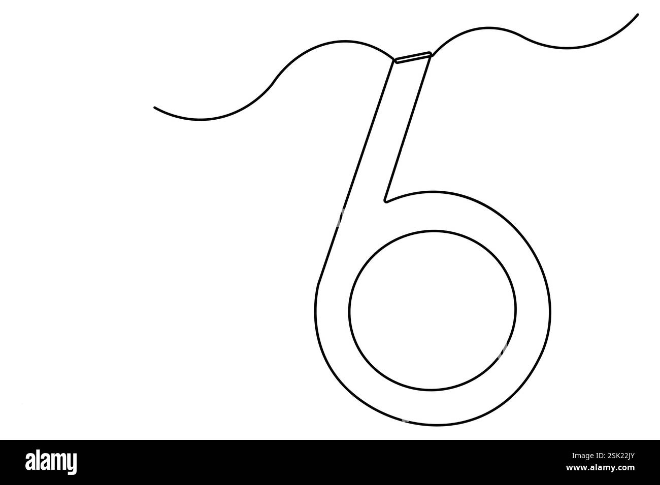 Number six continuous one line drawing of number 6. editable One line ...