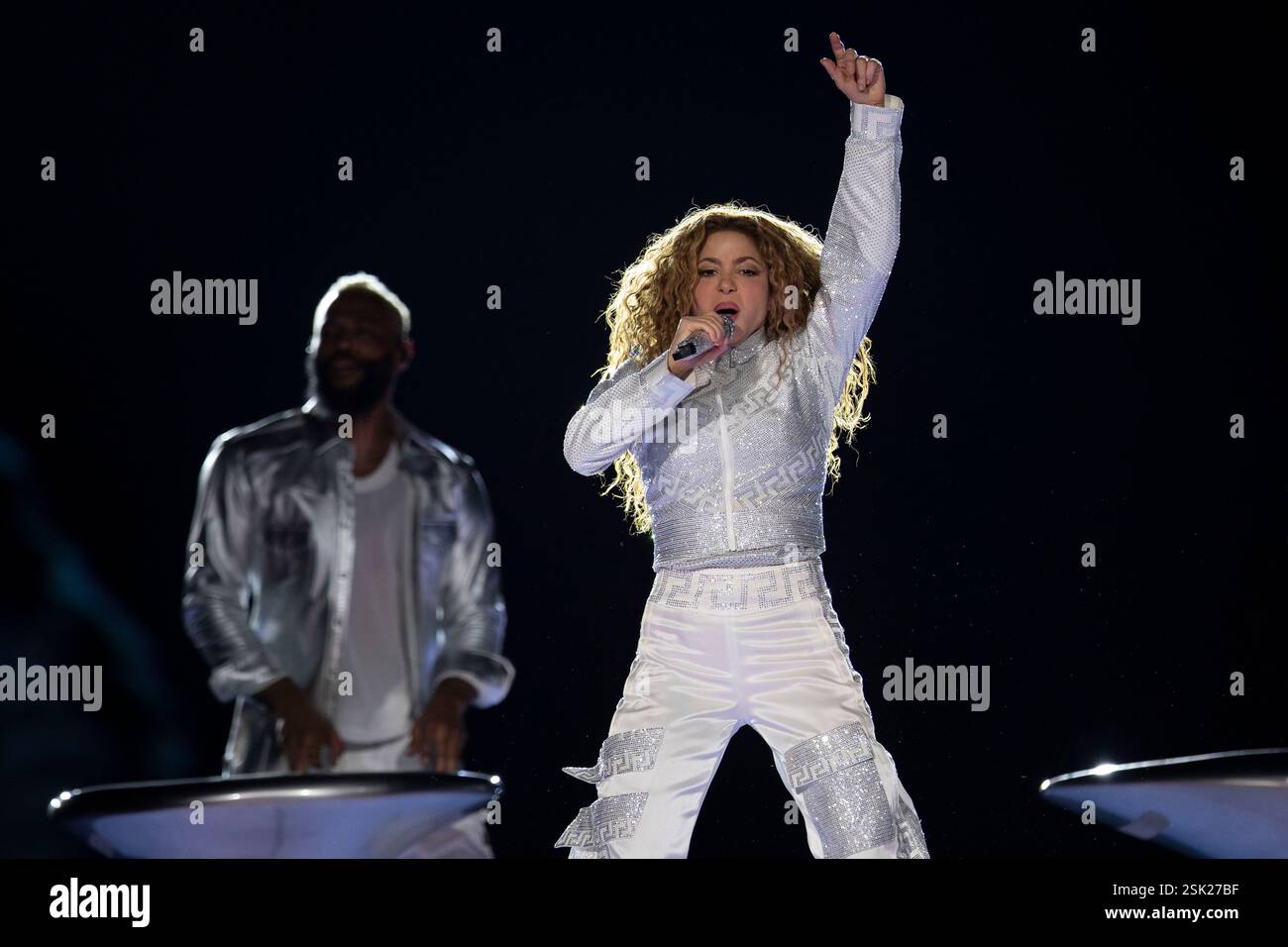 Colombian singer Shakira performs in concert during her "Las Mujeres Ya ...
