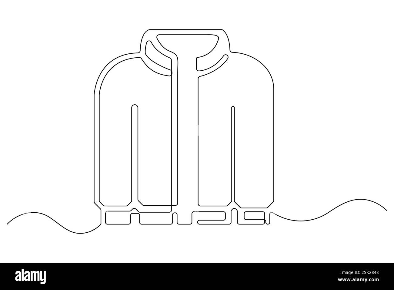 Jacket continuous one line drawing of jacket icon linear design isolated on white background ...