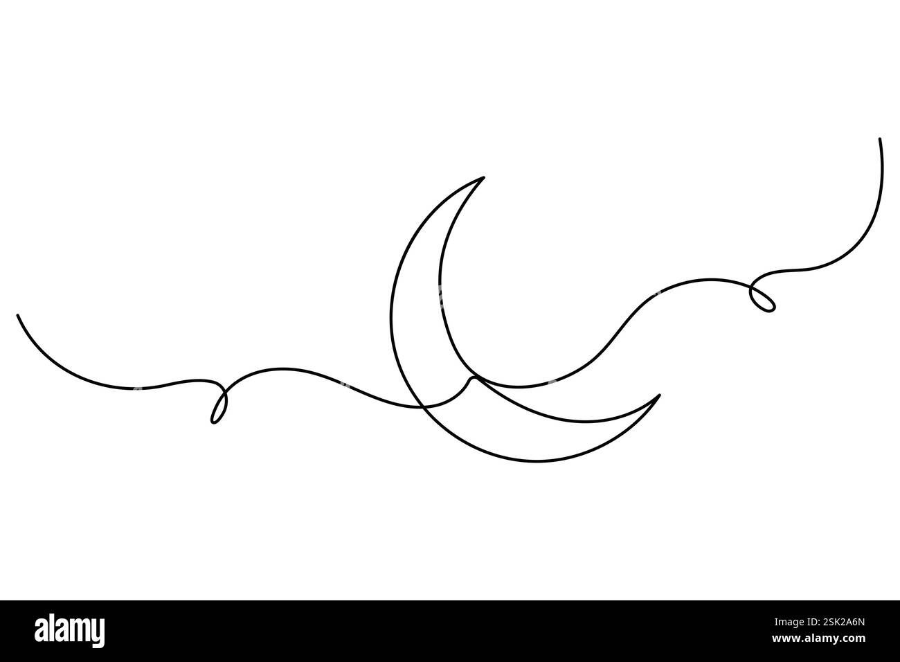Moon single line art hi-res stock photography and images - Alamy