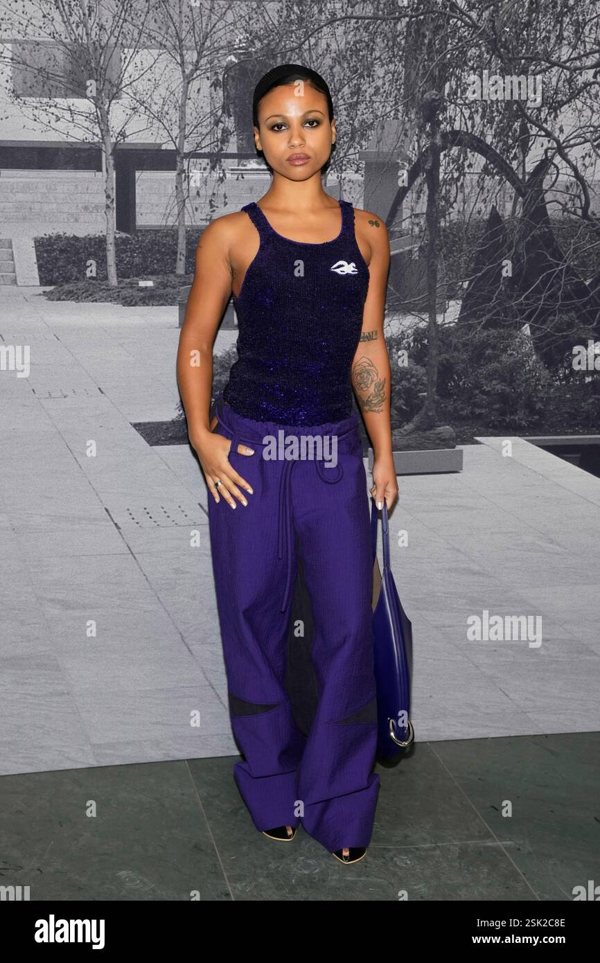 Myha'la Herrold arrives at the Tory Burch Fall/Winter 2025 fashion show ...