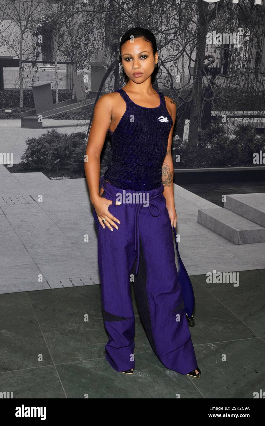 Myha'la Herrold arrives at the Tory Burch Fall/Winter 2025 fashion show ...