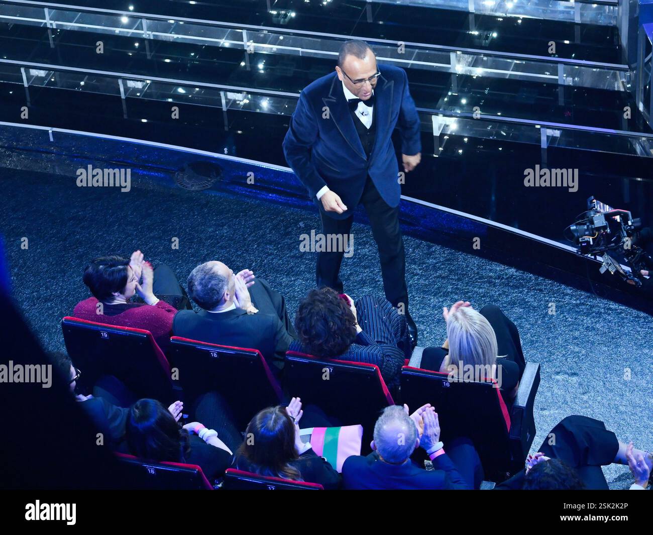 Sanremo, 75th Italian Song Festival 2025 - First Evening. In the Photo ...