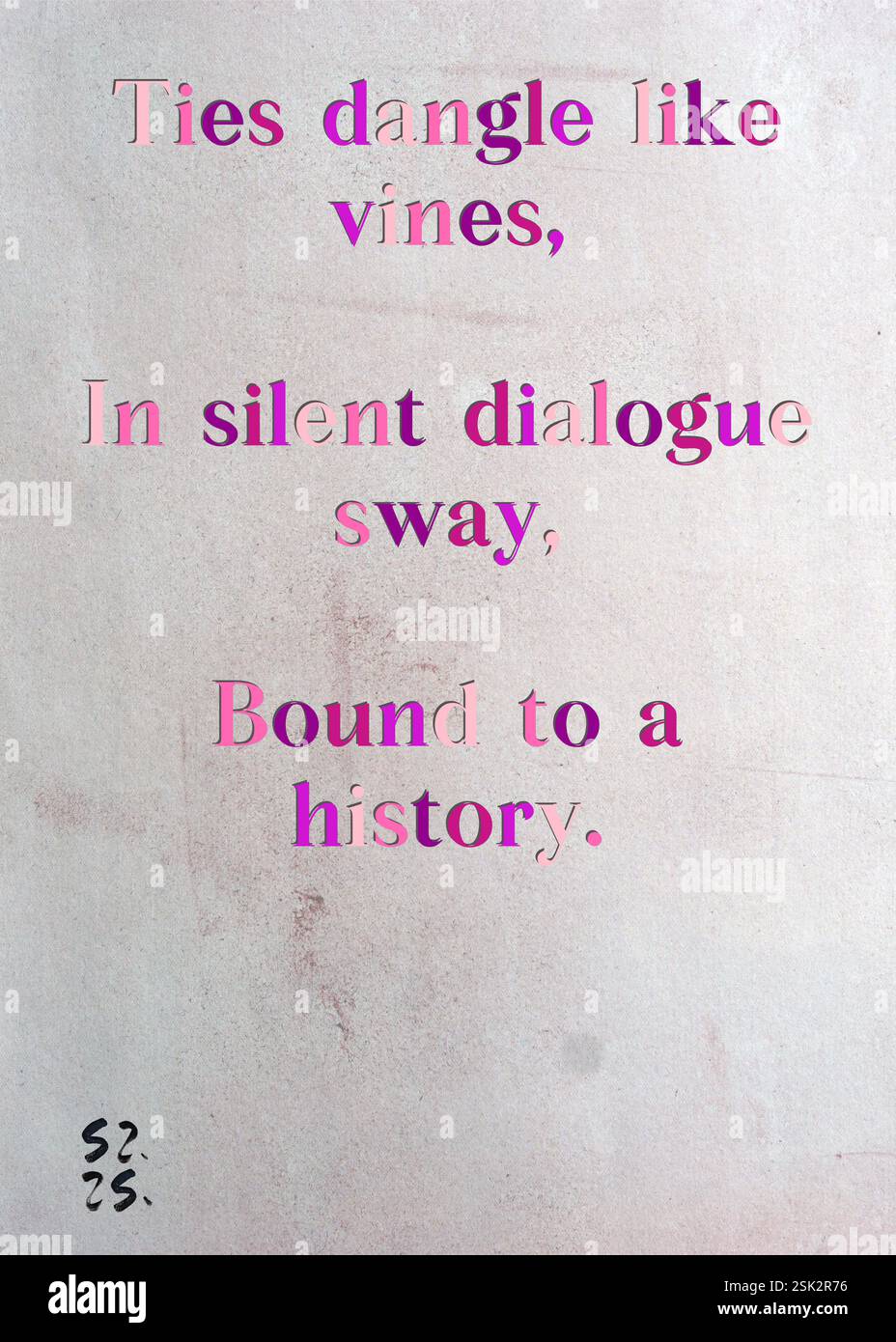 Ties dangle like vines, In silent dialogue sway, Bound to a history ...