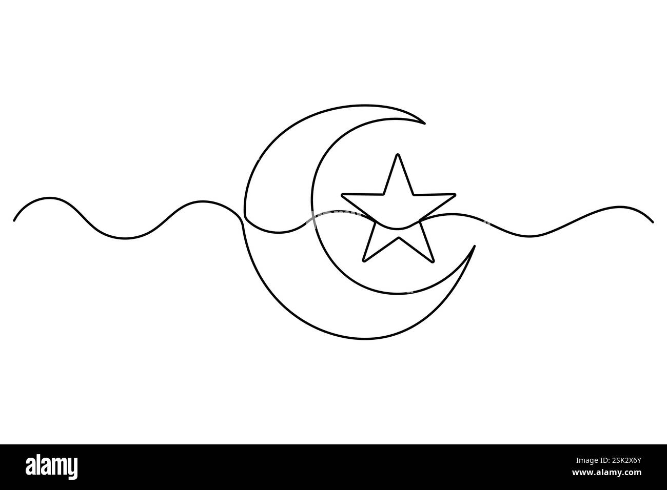 Moon symbol continuous one hi-res stock photography and images - Alamy