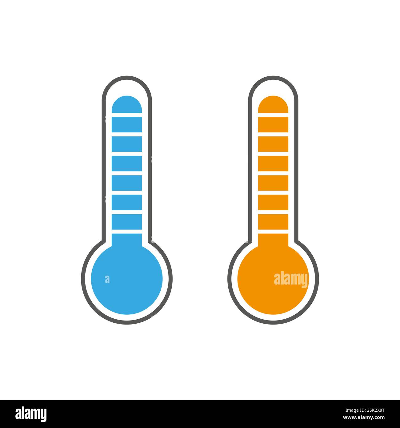 Thermometer icon. Temperature vector symbol. Hot and cold indicator. Climate measurement tool ...