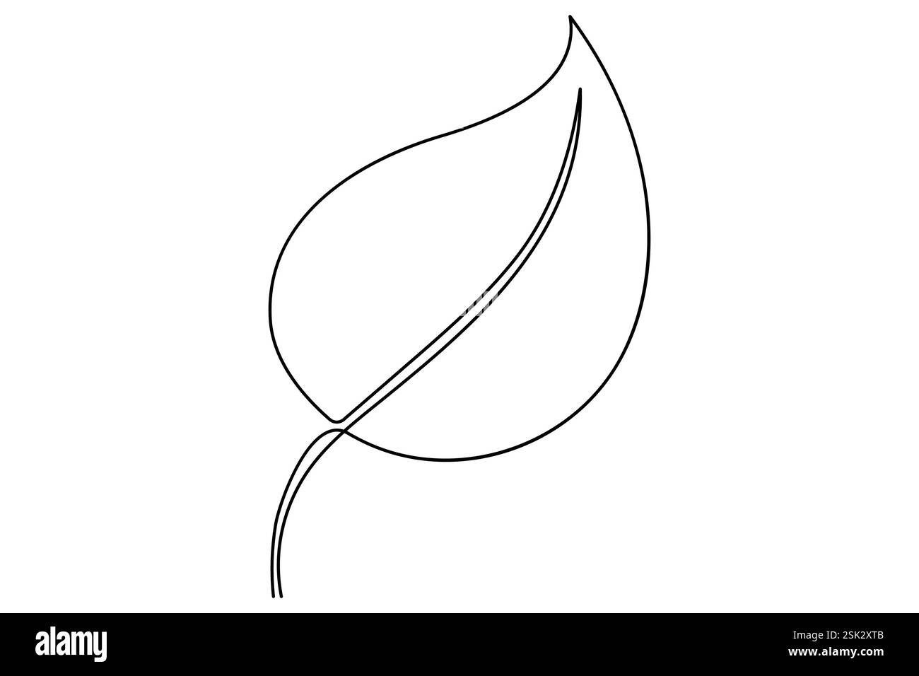 Continuous Line Drawing Of Leaf Single Line Icon outline vector ...