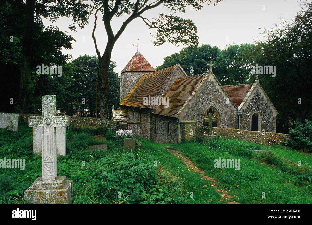 St Laurence's church, Telscombe, near Lewes, East Sussex UK Stock Photo ...