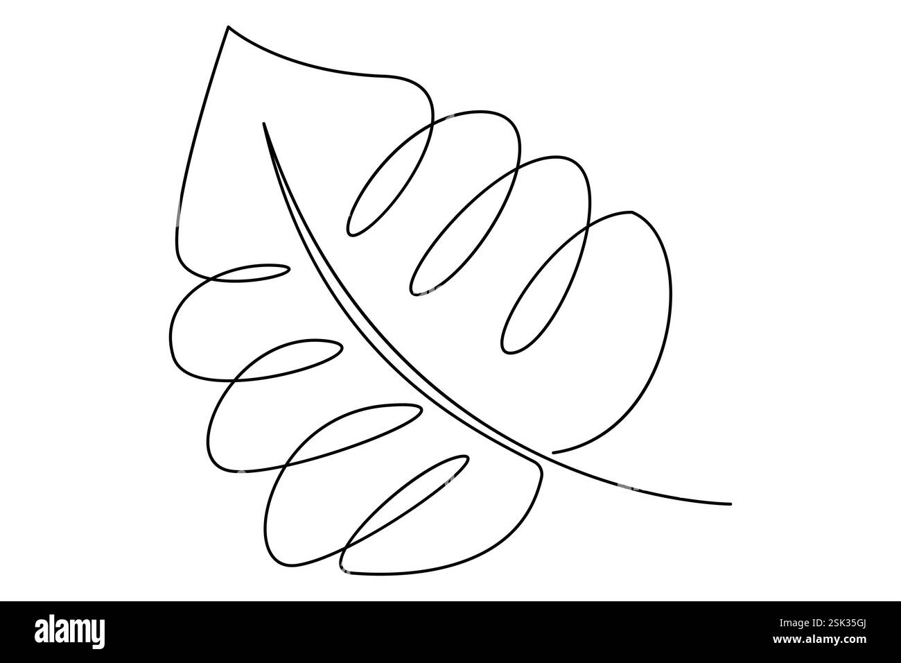 Continuous Line Drawing Of Leaf Single Line Icon outline vector ...