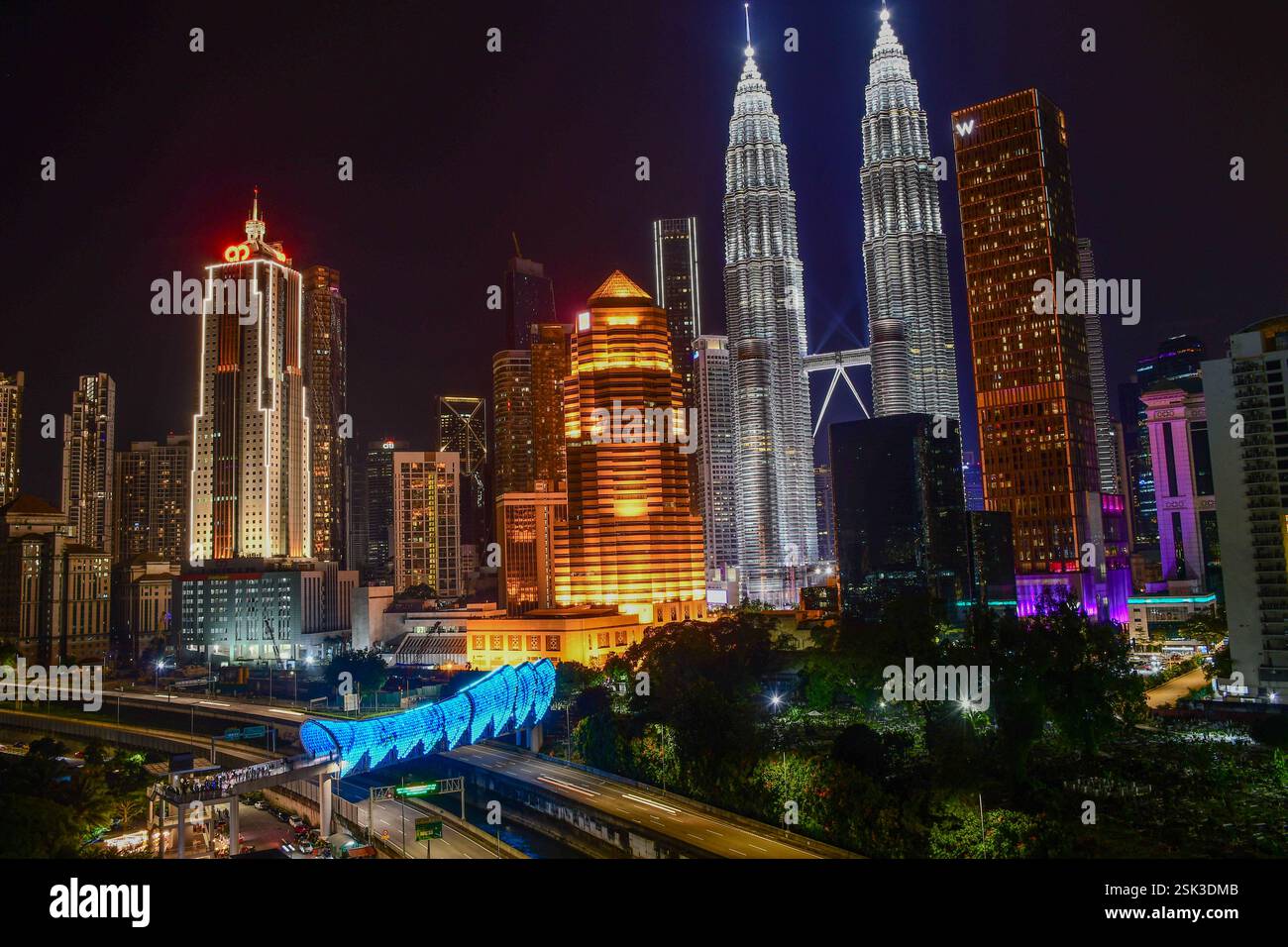 Scenery of KLCC Lighting Stock Photo - Alamy