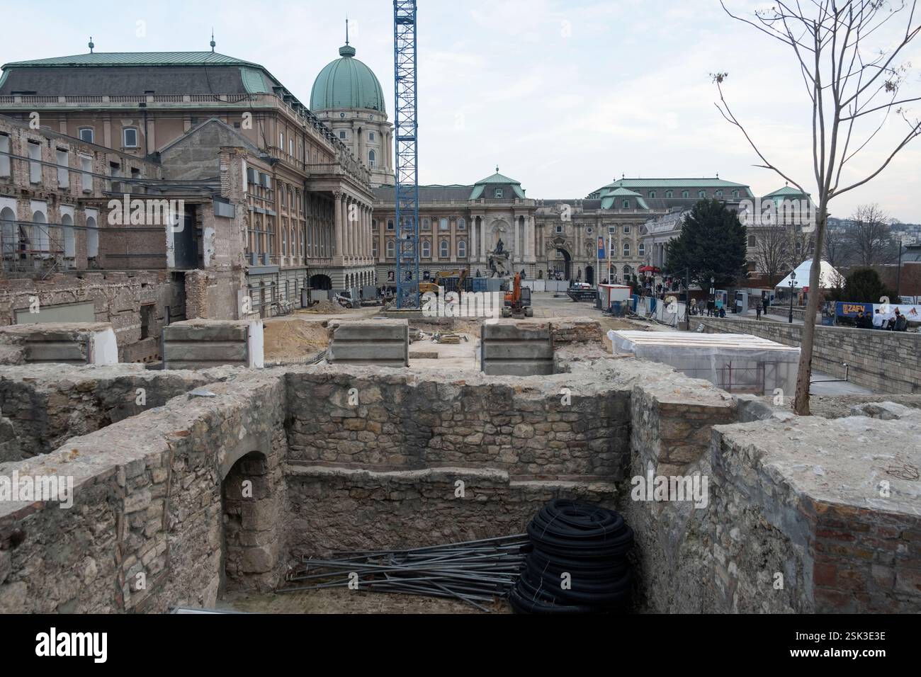 Budapest, Hungary. 09th Feb, 2025. Badly damaged in WW2, Buda Castle is ...