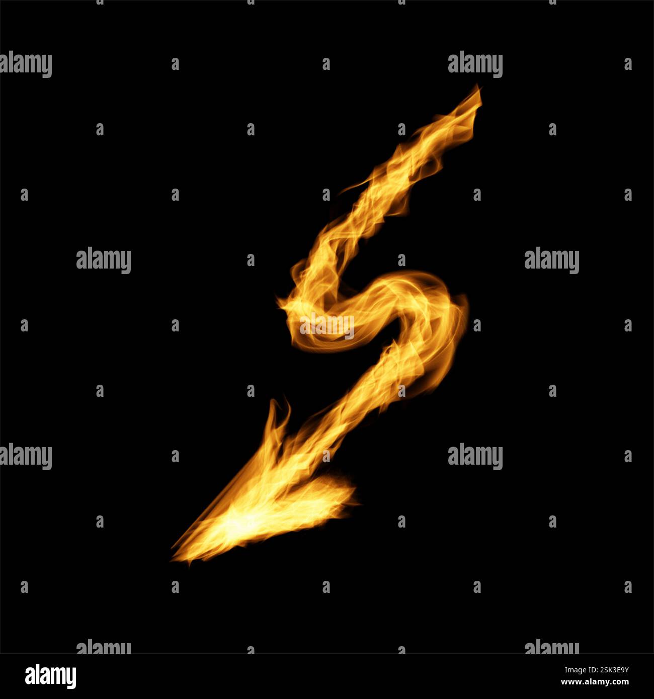 One arrow of fire on black background Stock Photo - Alamy