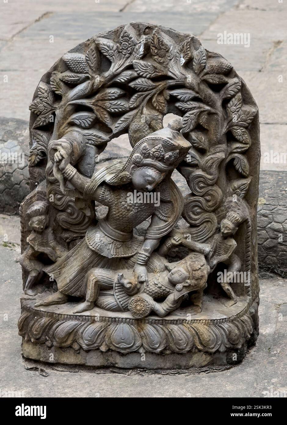 18th Century Stone carving at the Tusha Hiti or Tusa Hita Royal Bath ...