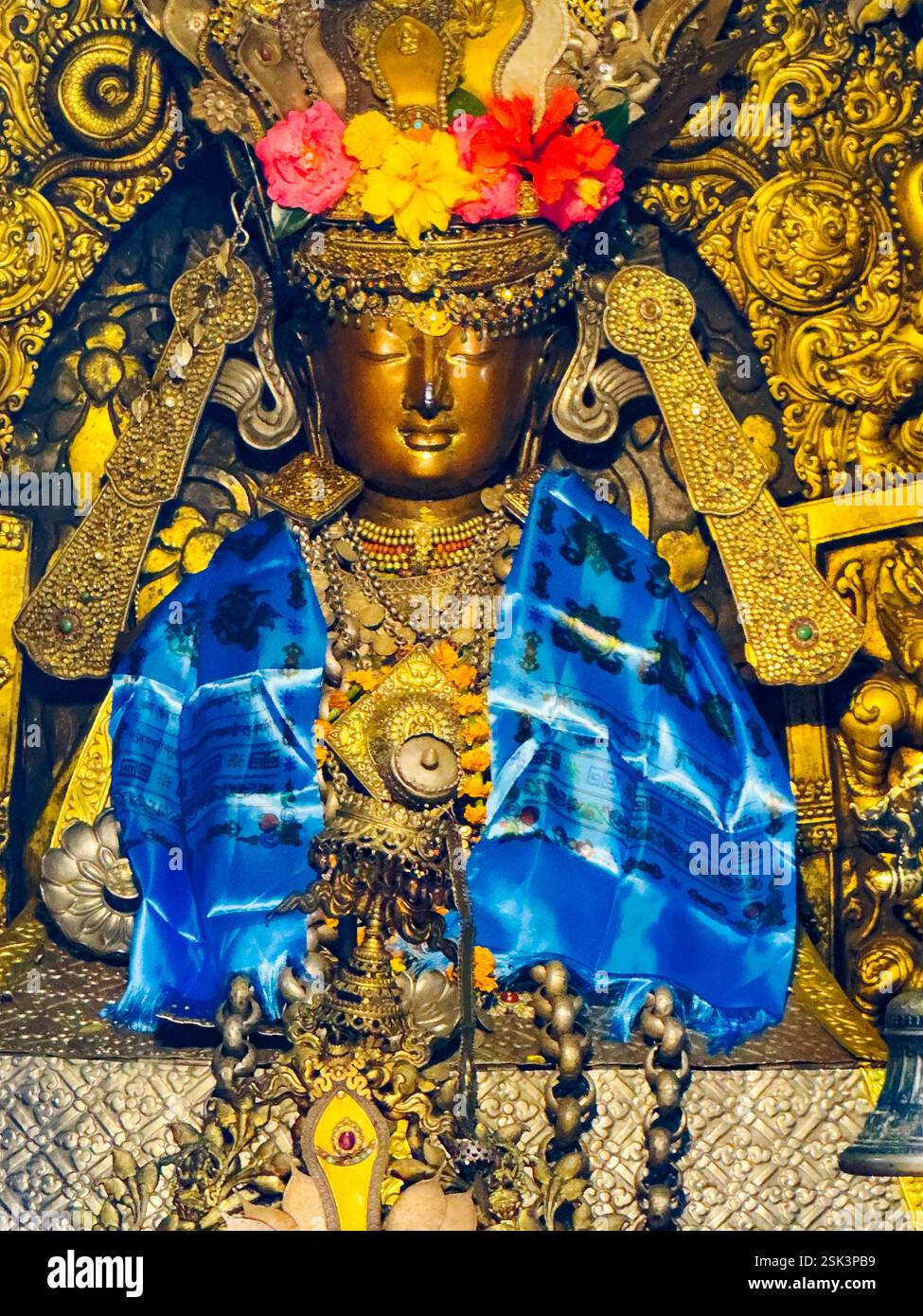 The 12th Century gilded statue of Shakyamuni Buddha in the Golden ...