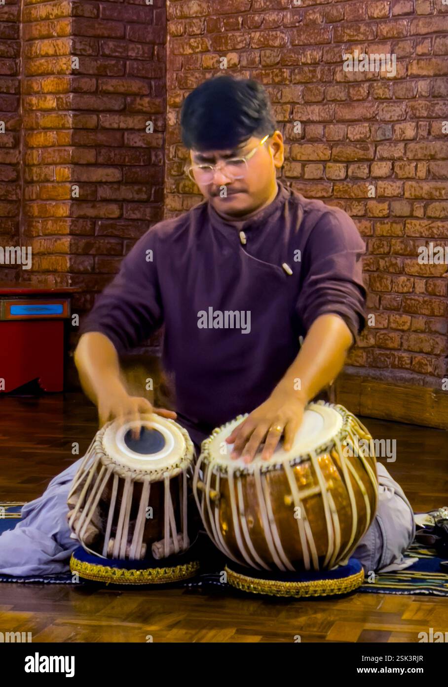 A tabla player in the mandala room of the Vajra Hotel in Kathmandu ...
