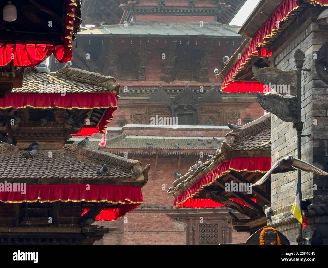 Pagoda style temples in Durbar Square - Kathmandu, Nepal Stock Photo ...