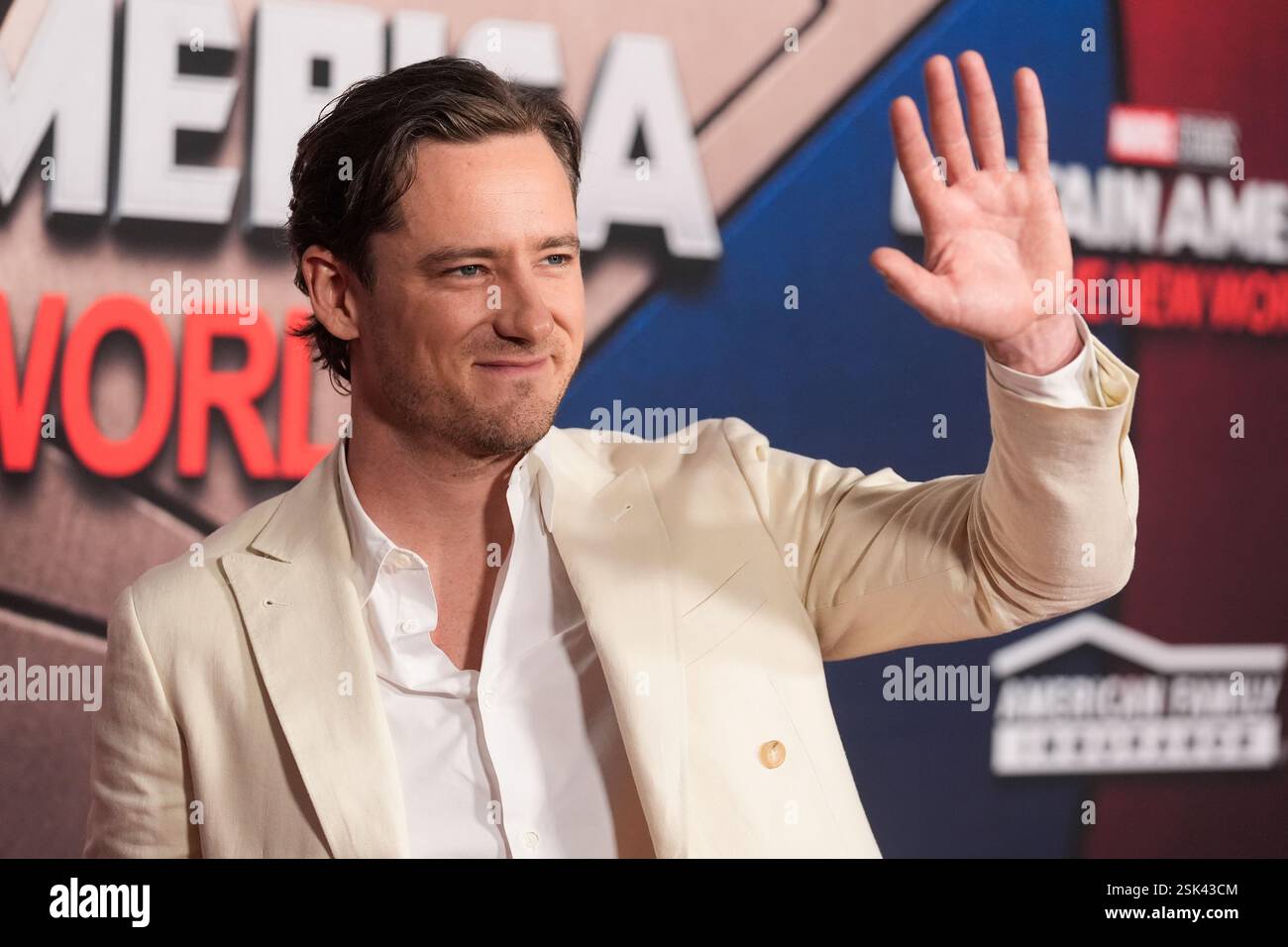 Lewis Pullman arrives at the premiere of "Captain America: Brave New ...