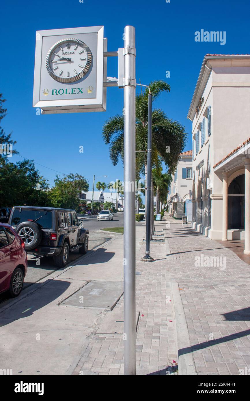 A Rolex sign by the shops of Grace Bay Road in Providenciales, Turks ...