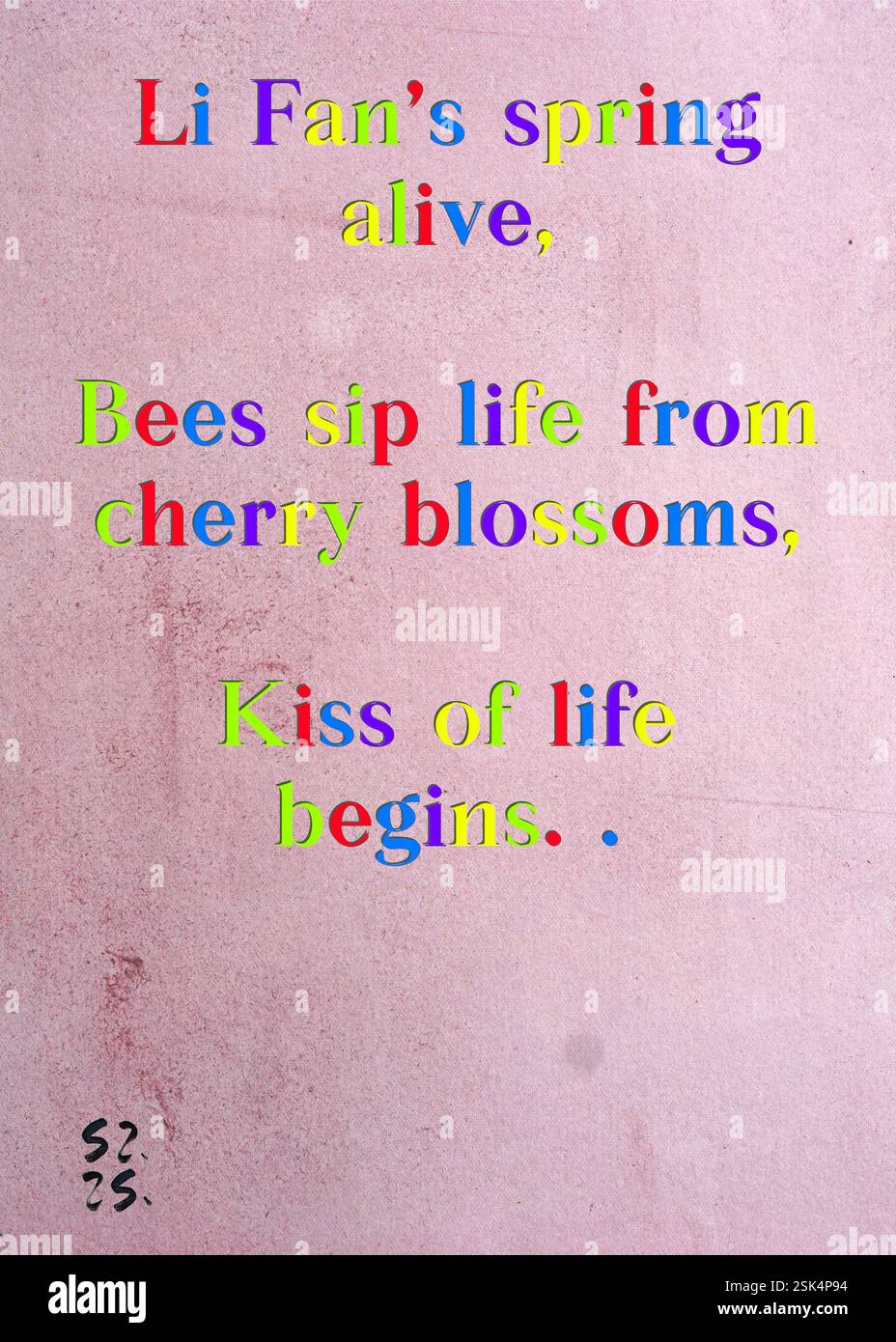 Li Fan's spring alive, Bees sip life from cherry blossoms, Kiss of life ...