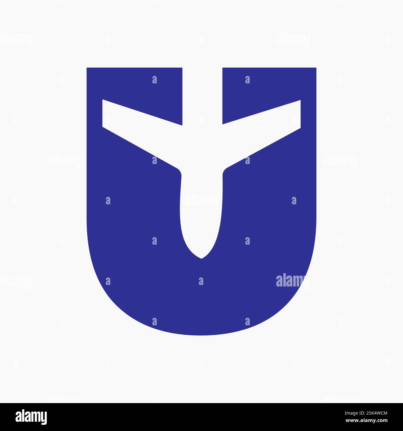 Initial Letter U Travel Logo Design Concept For Vacation and Airplane ...