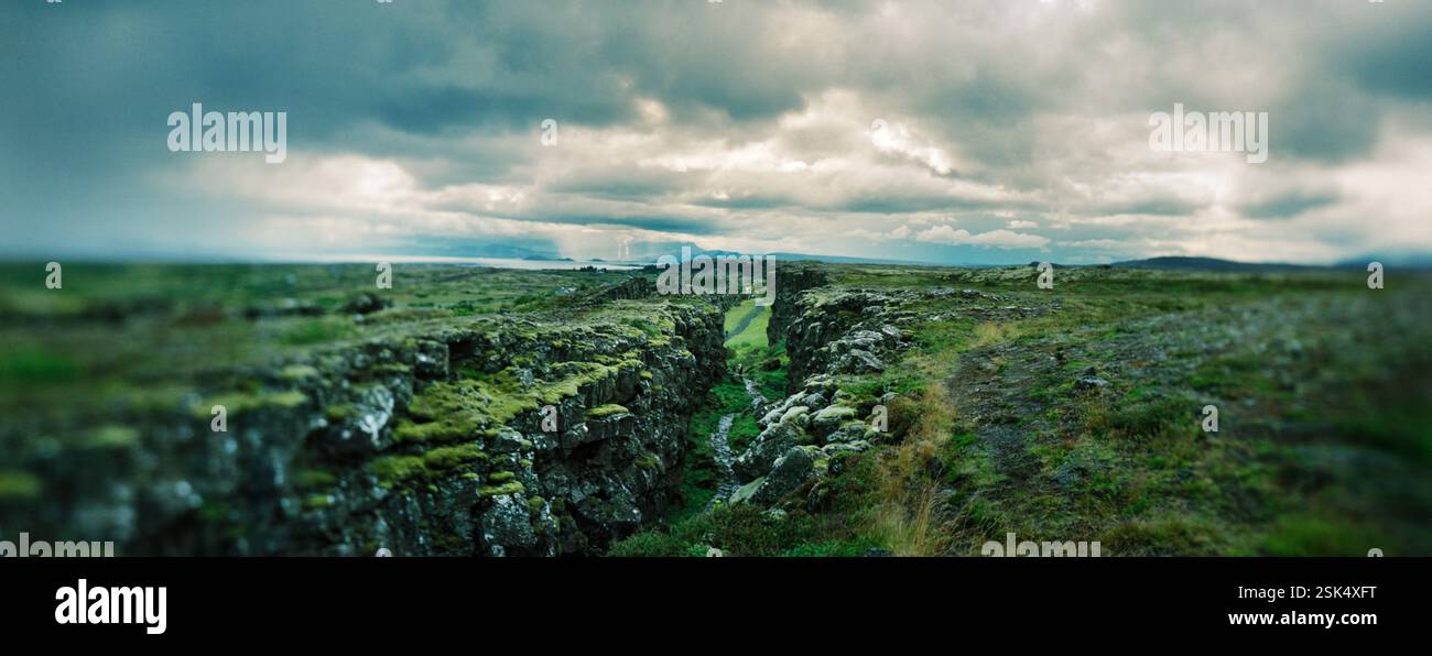 Panoramic pathway through the rift valley that marks the crest of the ...