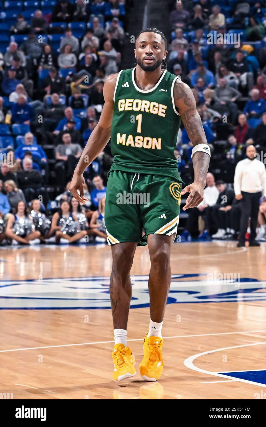 FEBRUARY 11, 2025: George Mason Patriots guard Jared Billups (1) in a ...